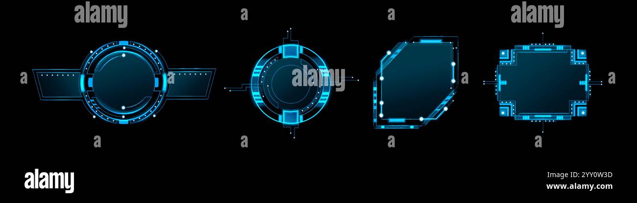 Hud ui game frame. Tech interface element. Cyber space hologram to ...