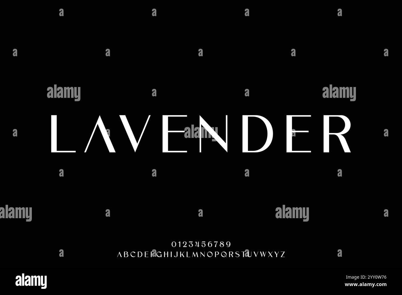 Elegant minimalist lavender alphabet display font vector glamor style ...