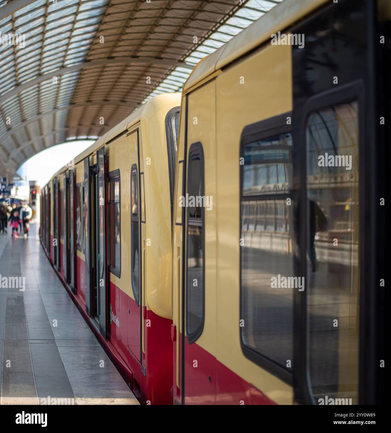 Berlin U-Bahn trains at Spandau station, Germany—modern urban transport ...