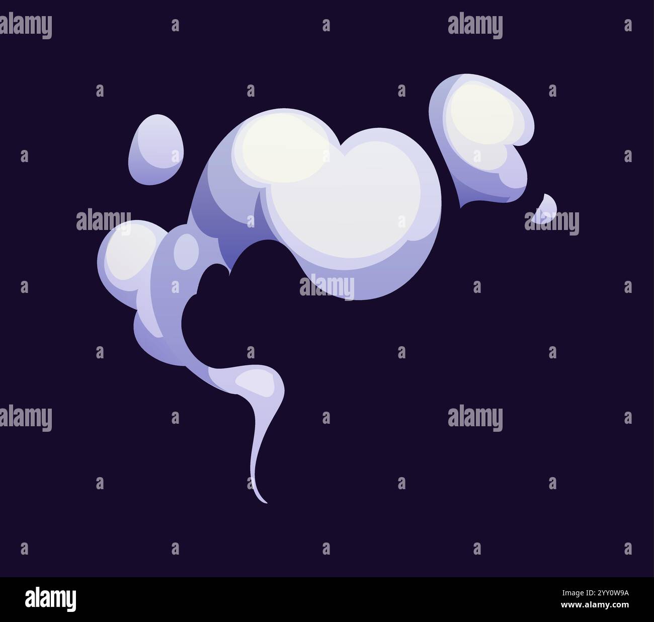 Cartoon curve fume, spray, perfume puff cloud or rising smoke. Vector ...