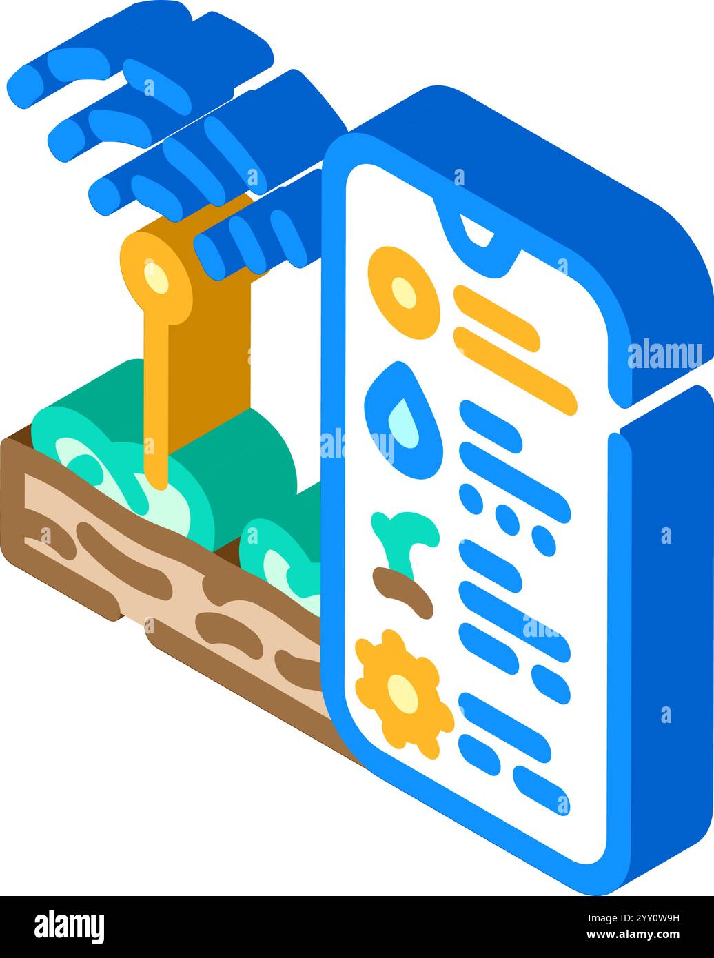 iot connected farm agri tech isometric icon vector illustration Stock ...