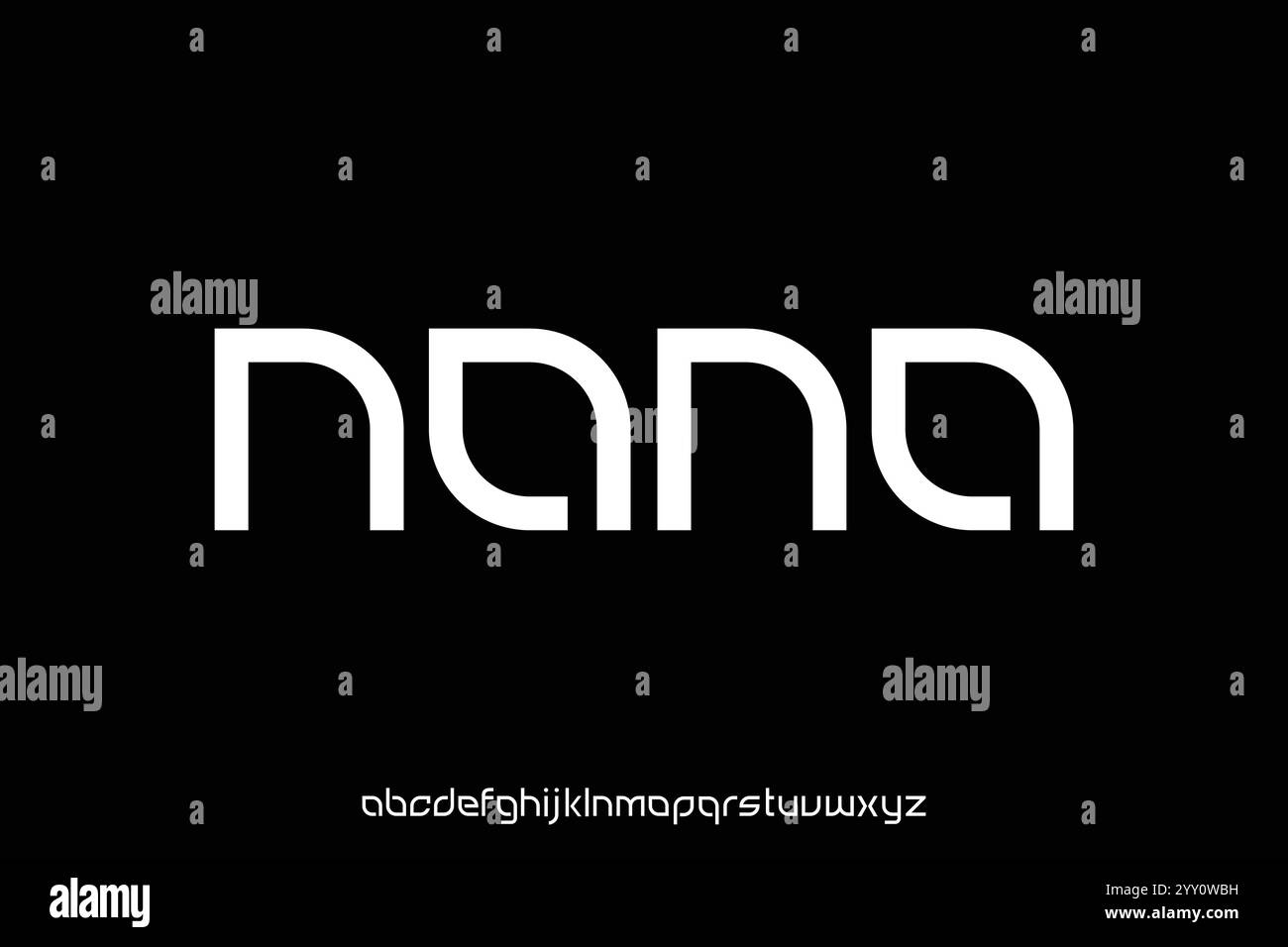 Modern geometric sans serif alphabet display font vector illustration Stock Vector Image & Art ...