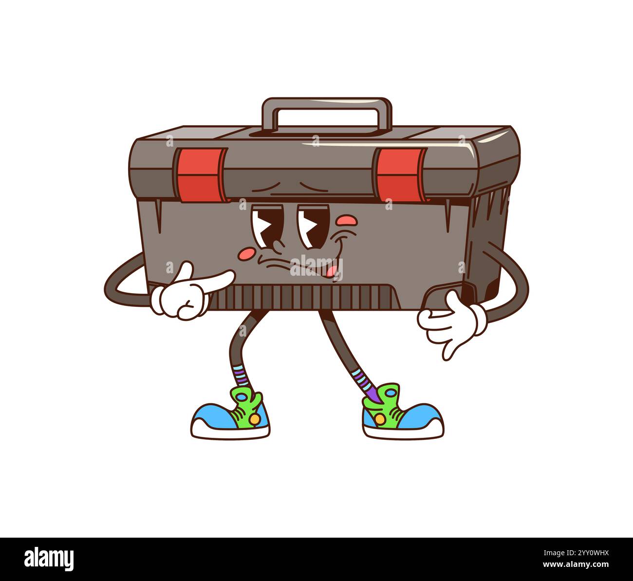 Groovy toolbox cartoon character or DIY and repair tool for building ...