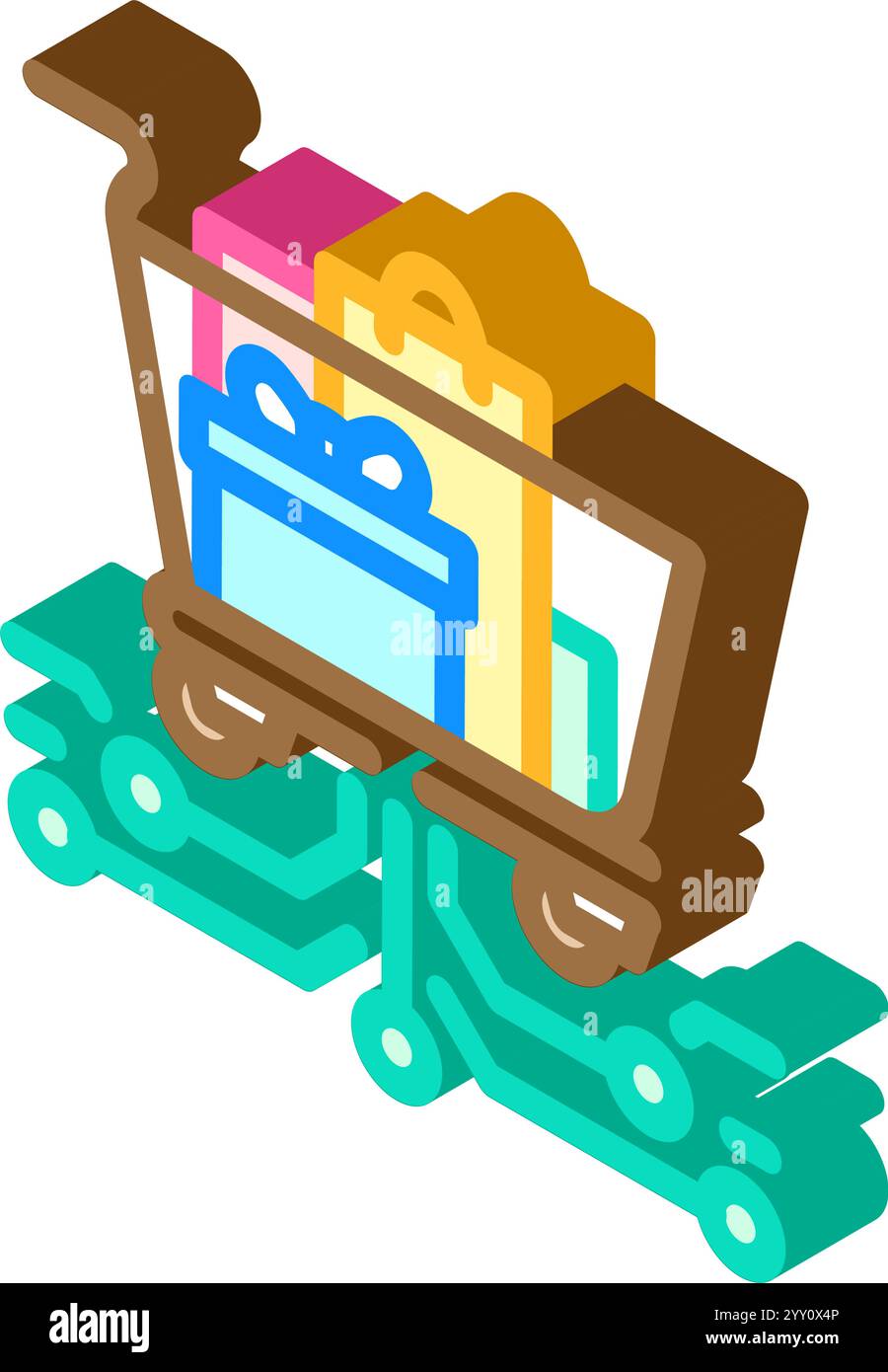 virtual shopping cart augmented reality isometric icon vector ...