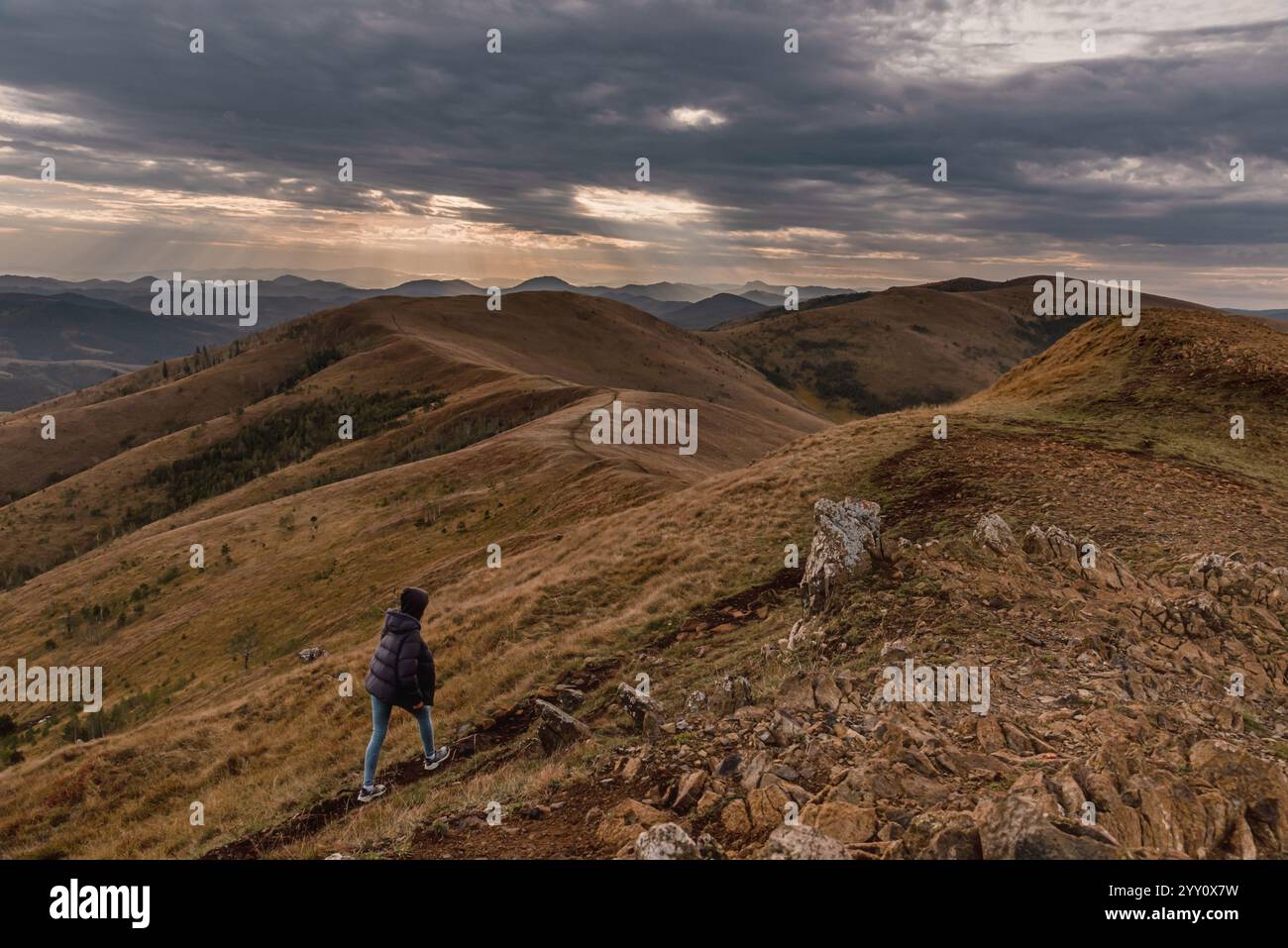 Woman hillwalking autumn hi-res stock photography and images - Alamy