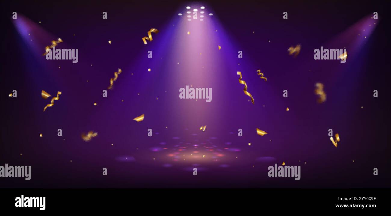 Casino spotlight stage for award hall. Movie night fame. Broadway ...