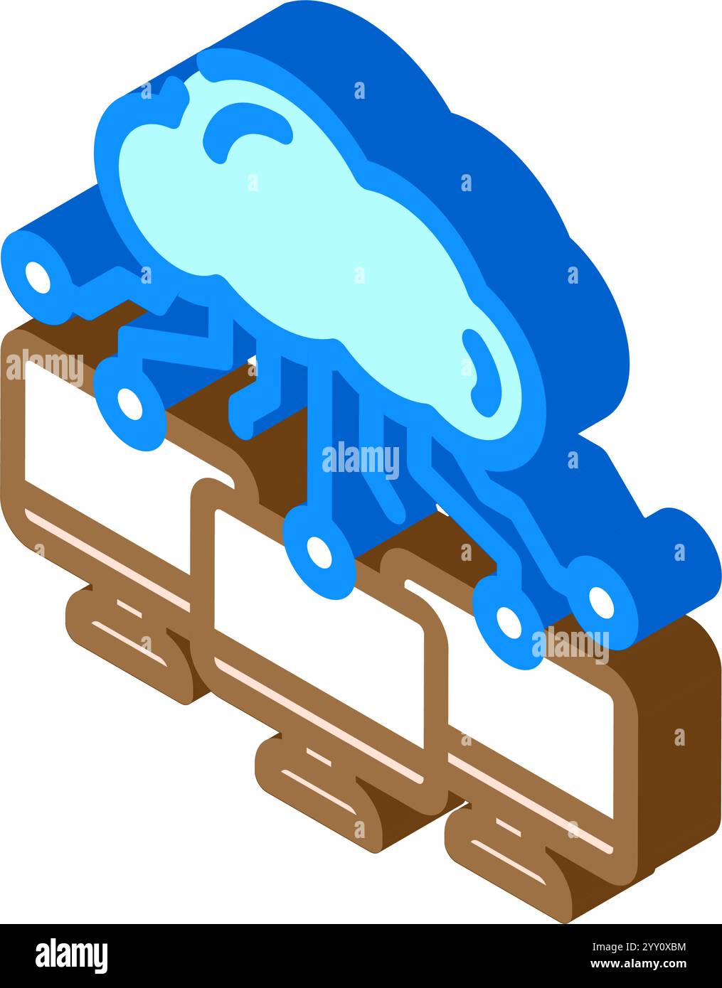 cloud infrastructure data center isometric icon vector illustration ...