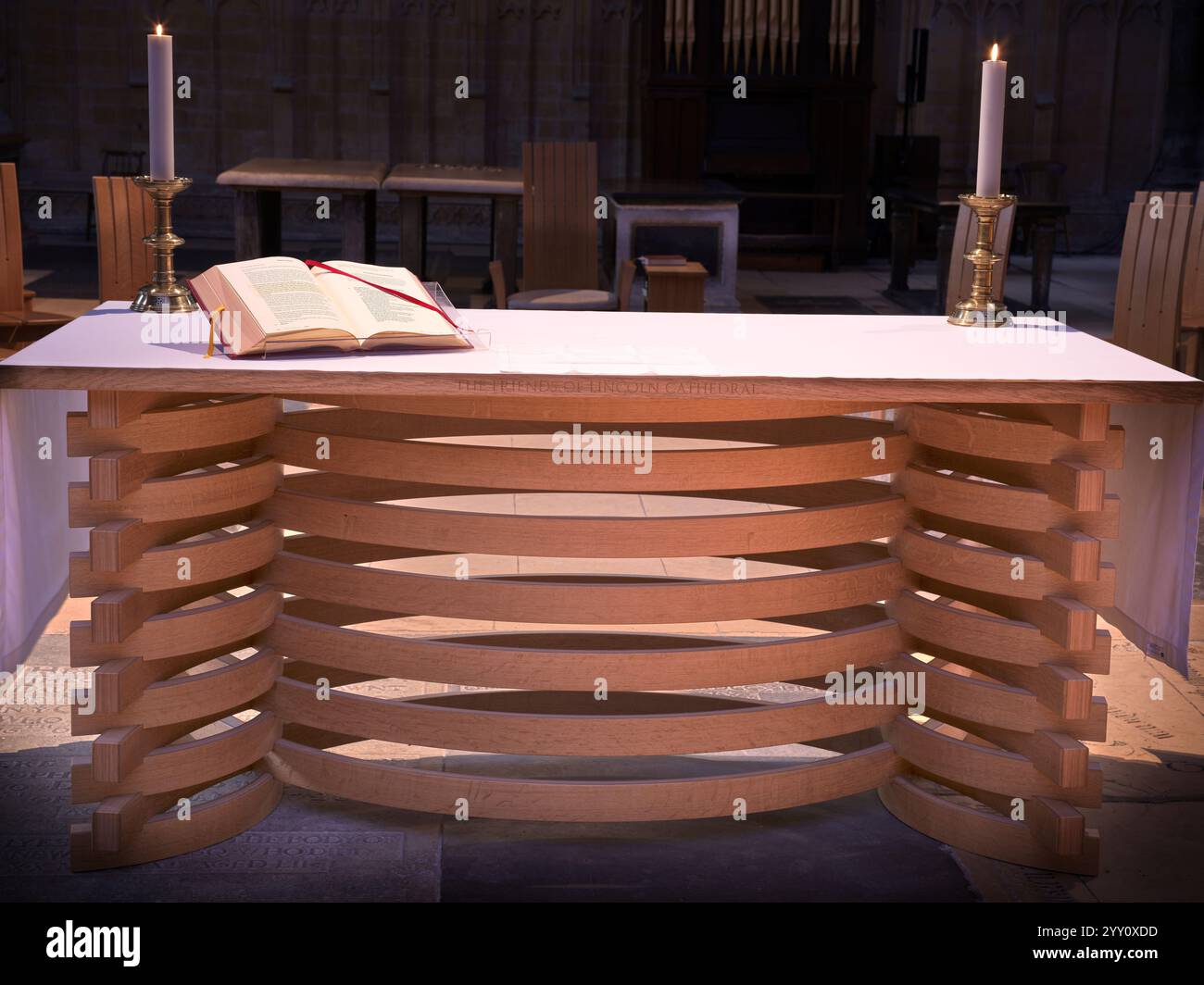 Modern altar in the shrine of St Hugh of Avalon in the christian ...