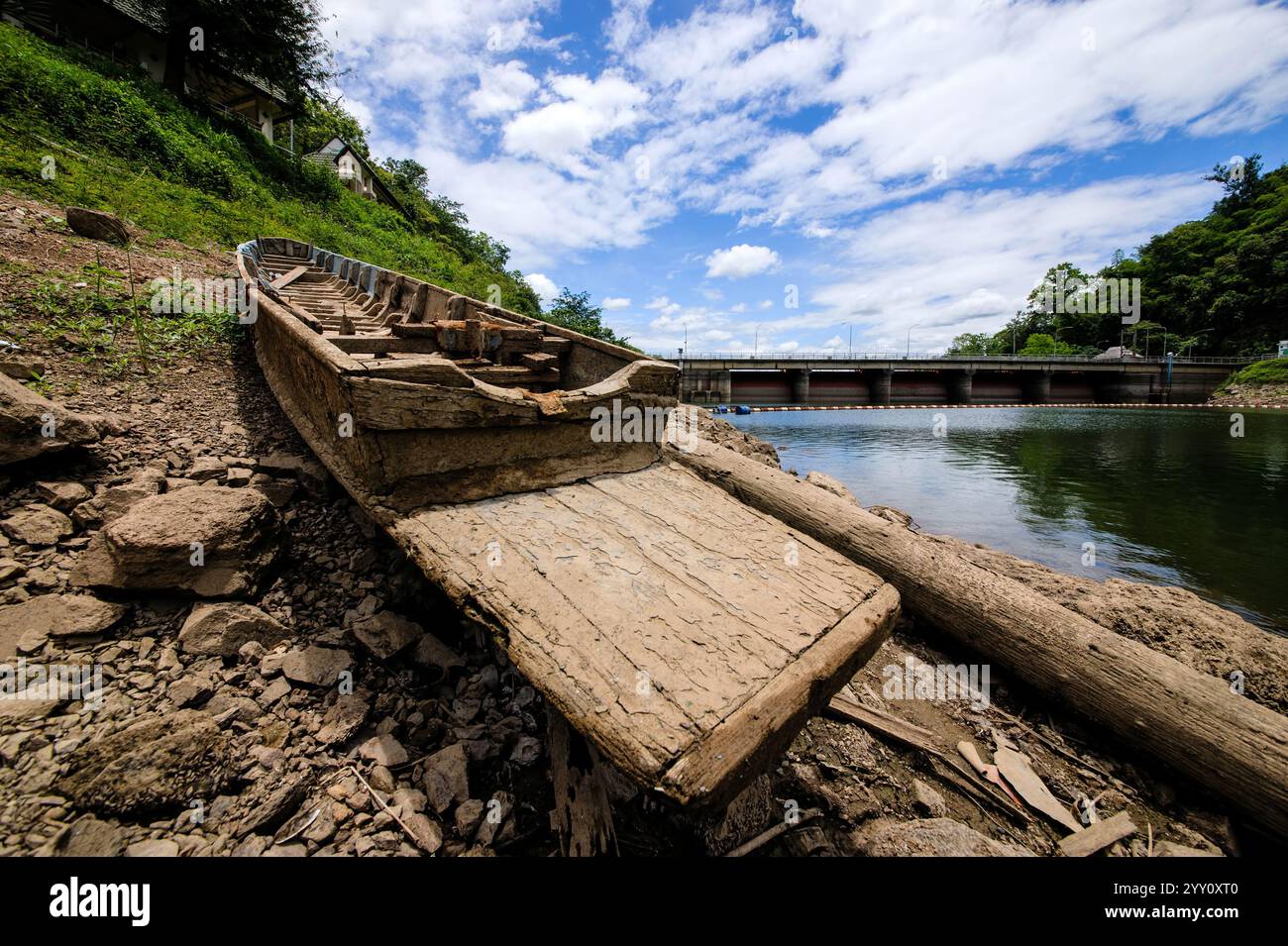 a boat by reservoir Stock Photo - Alamy