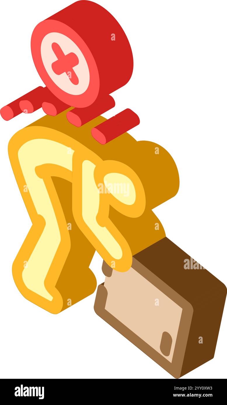 safe lifting technique injury prevention isometric icon vector ...