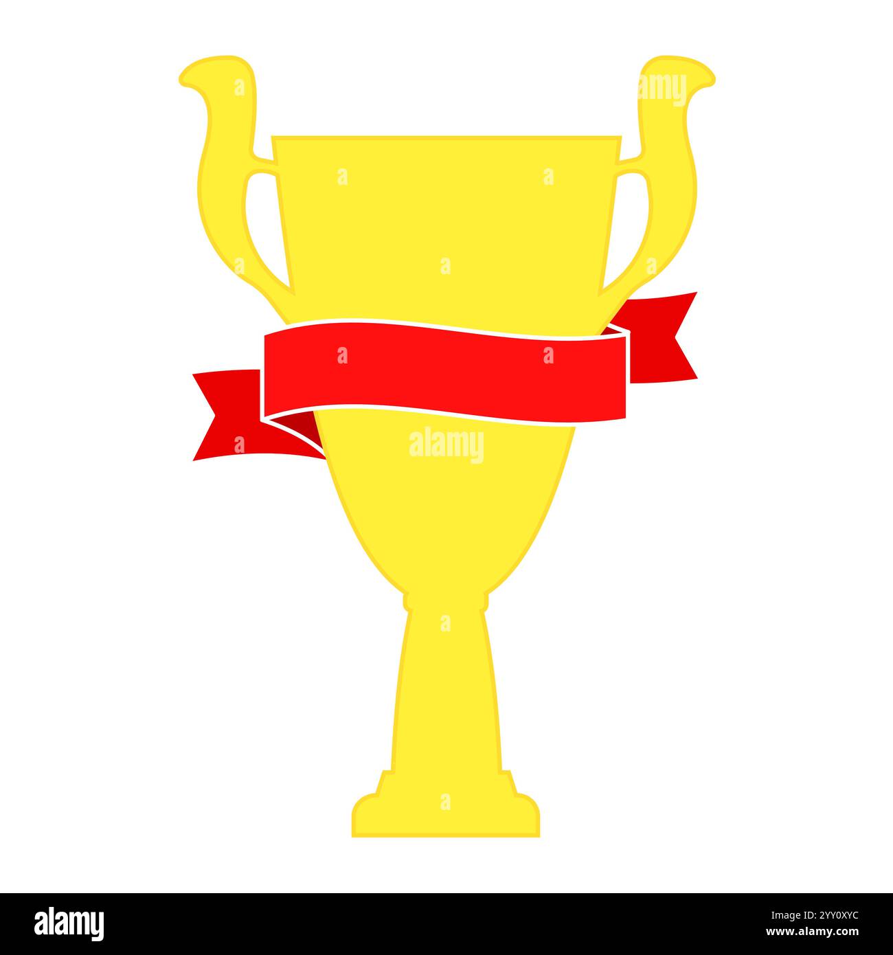 Champion cup in gold with red ribbon. Championship prizes for first ...