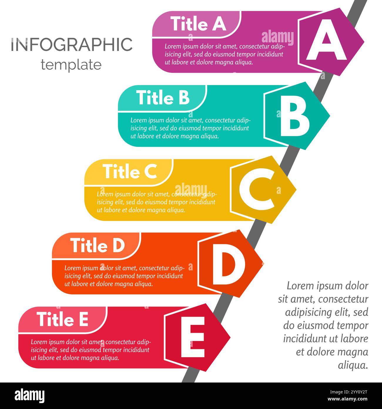 Five steps infographic design elements. Step by step infographic design ...
