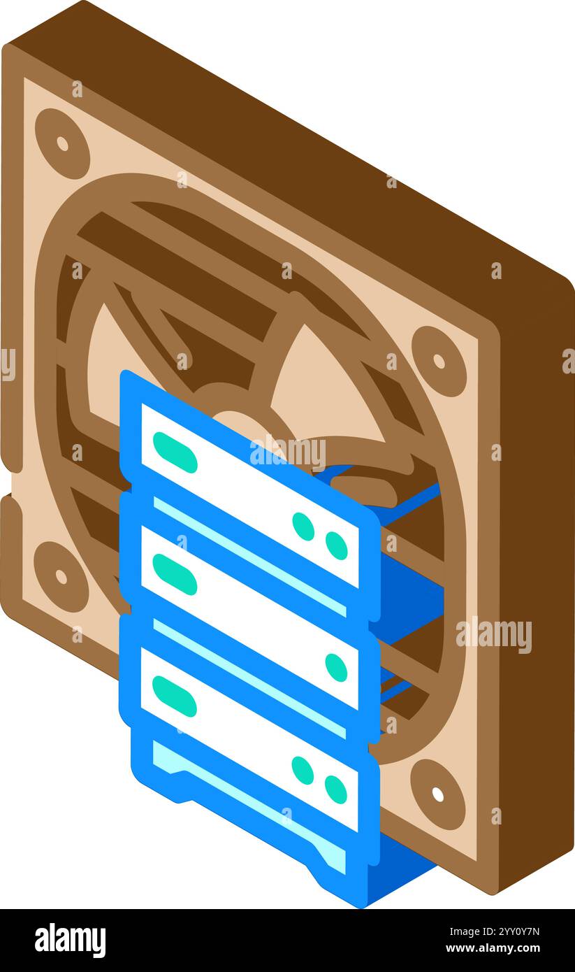 cooling fan data center isometric icon vector illustration Stock Vector ...