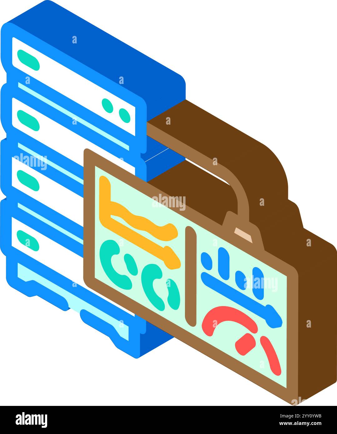 dashboard data center isometric icon vector illustration Stock Vector ...