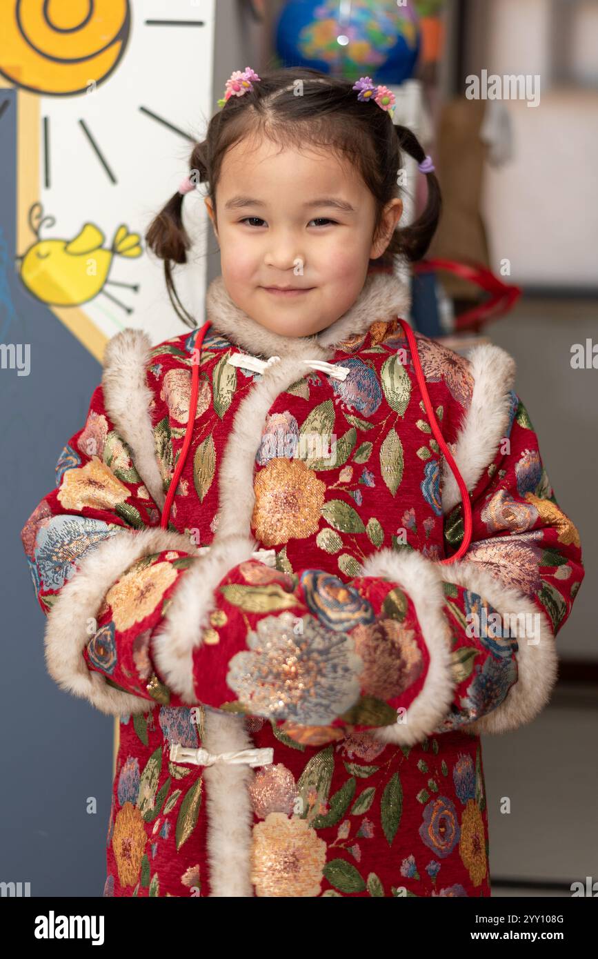 Beautiful 4 years old multiracial girl is ready for a celebration of ...