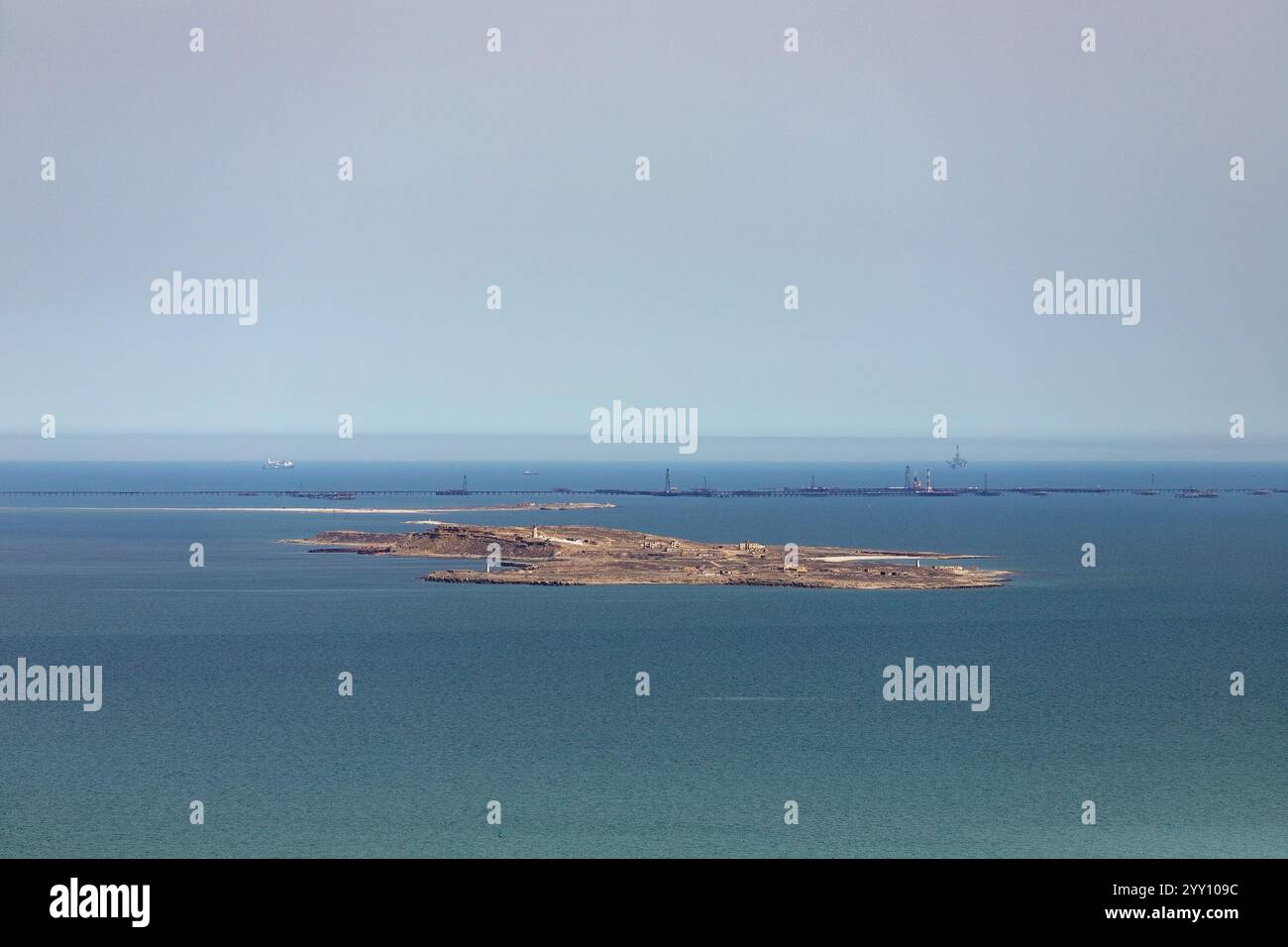 Beautiful mysterious island of Nargin in the Caspian Sea. Baku ...