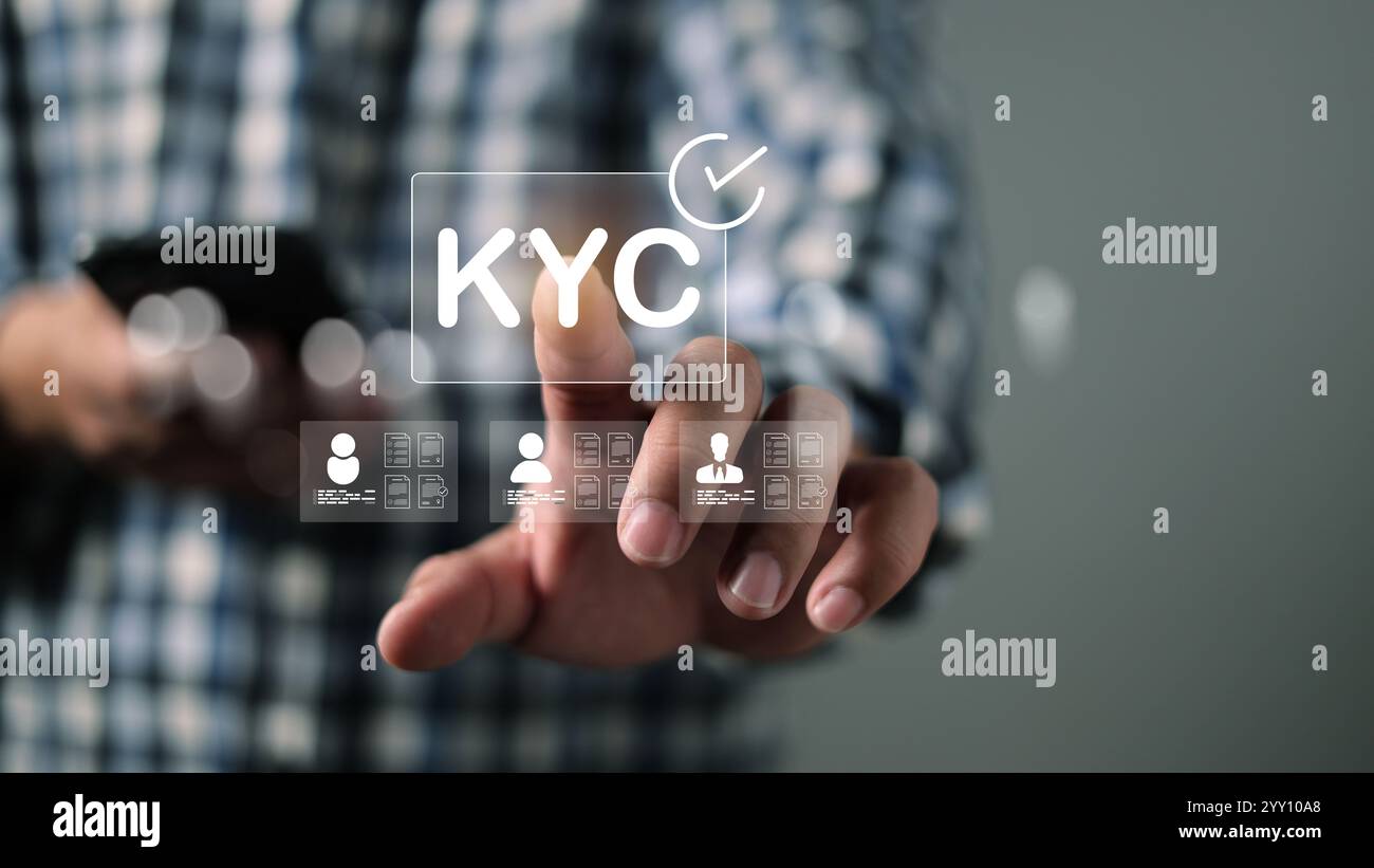 Human engaging in KYC verification, Personal information for ...