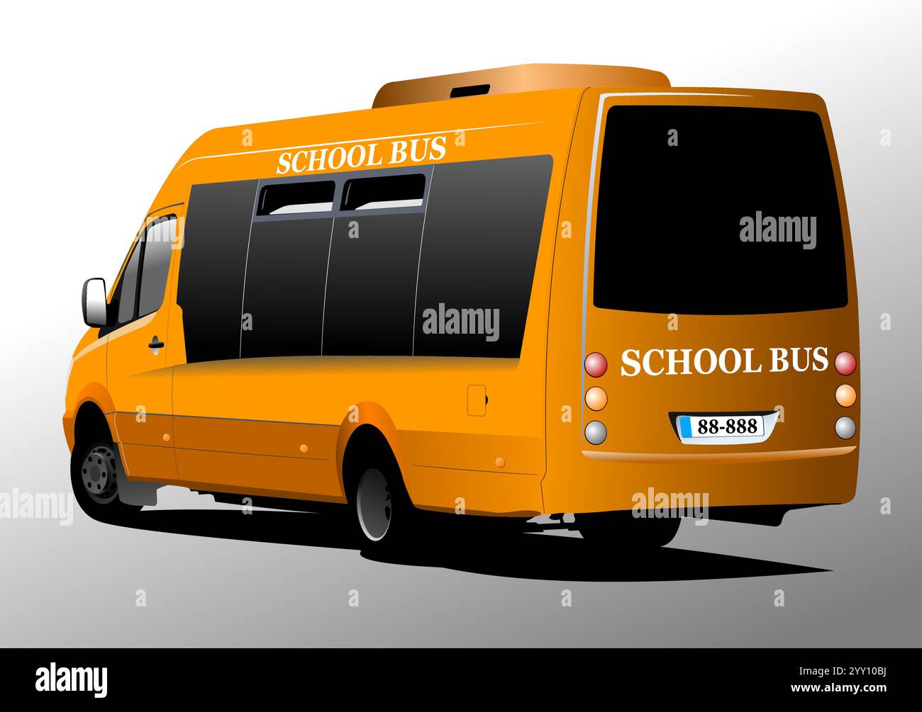 Back to school. Modern school bus. Vector 3d illustration Stock Vector ...