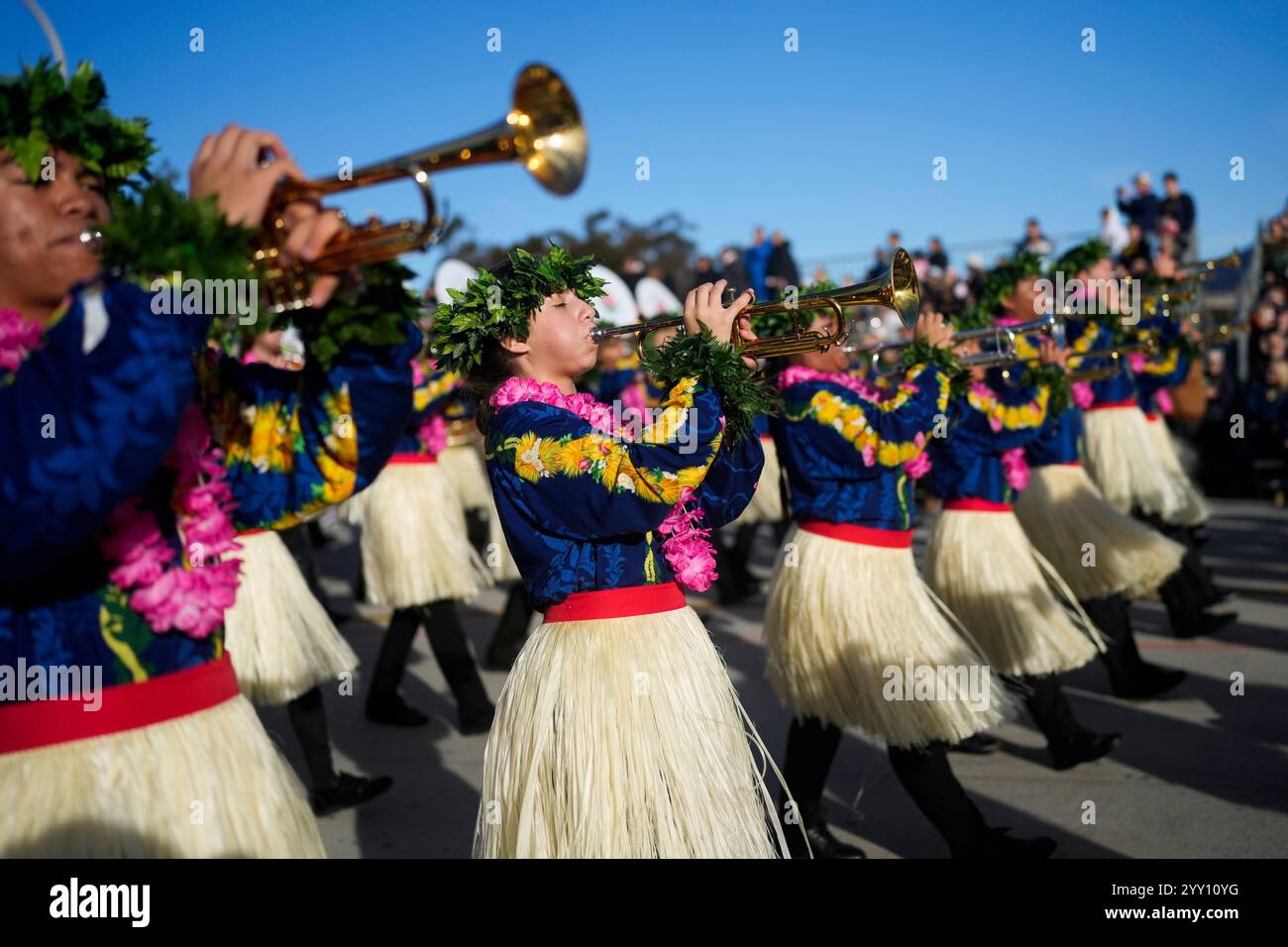 FILE - The Na Koa Ali'I – Hawai'i All State marching band performs at ...