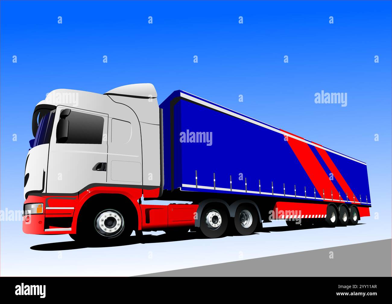 Red and blue truck Stock Vector Images - Alamy