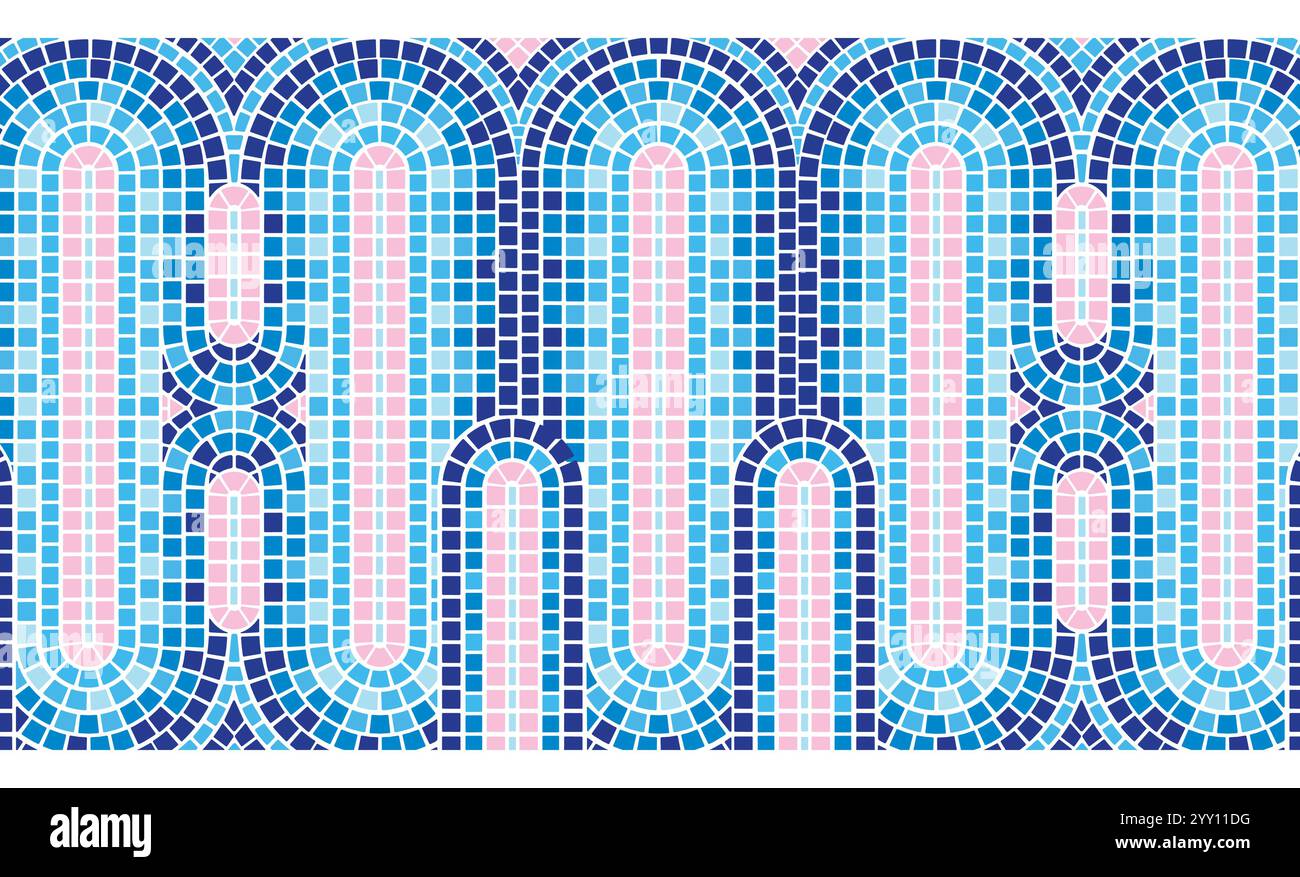 Abstract mosaic tile pattern, seamless background. Vector cartoon ...