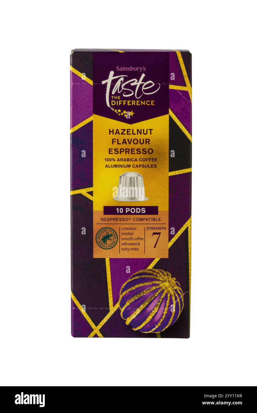 Box of Sainsburys taste the difference Hazelnut Flavour Espresso coffee ...