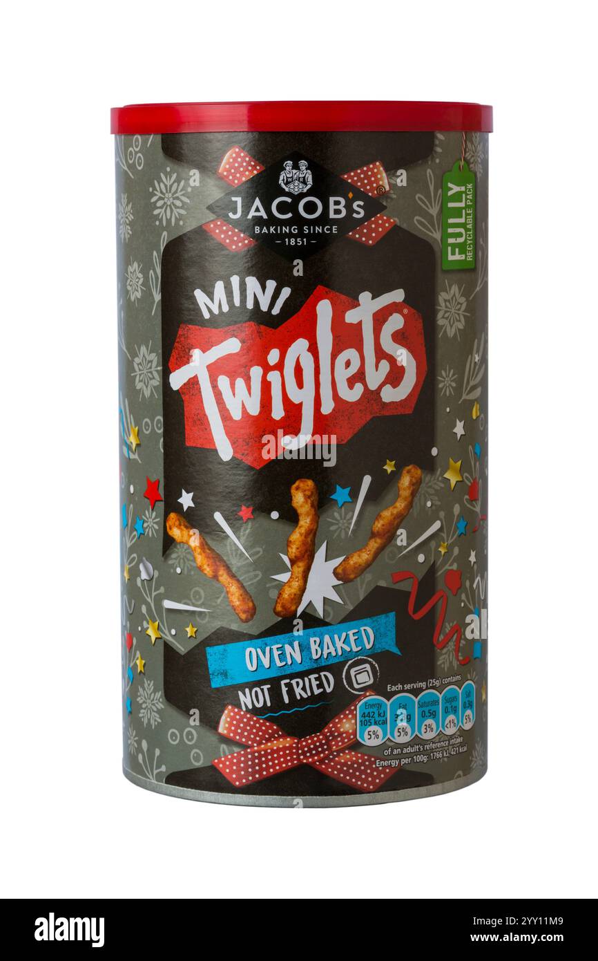 Tub of Jacobs Twiglets isolated on white background Stock Photo - Alamy