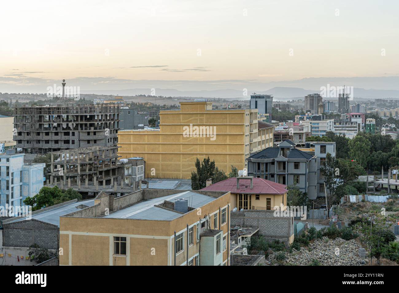 Aerial view of the Addis Ababa, the capital city of Ethiopia Stock ...