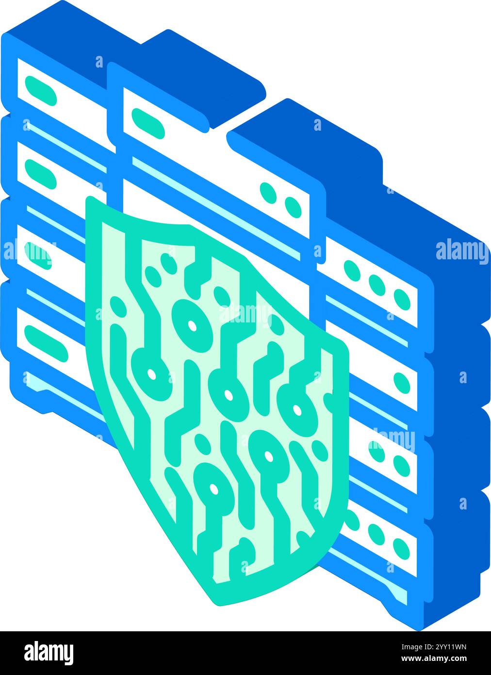 Cybersecurity Shield Data Center Isometric Icon Vector Illustration Stock Vector Image And Art Alamy
