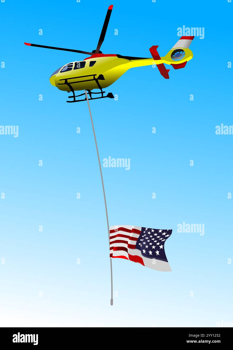 Helicopter with American flag. Vector 3d illustration Stock Vector ...