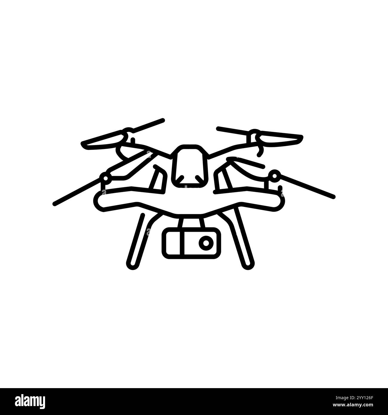 Drone Black Line Icon Vector Isolated Element Editable Stroke Stock Vector Image And Art Alamy