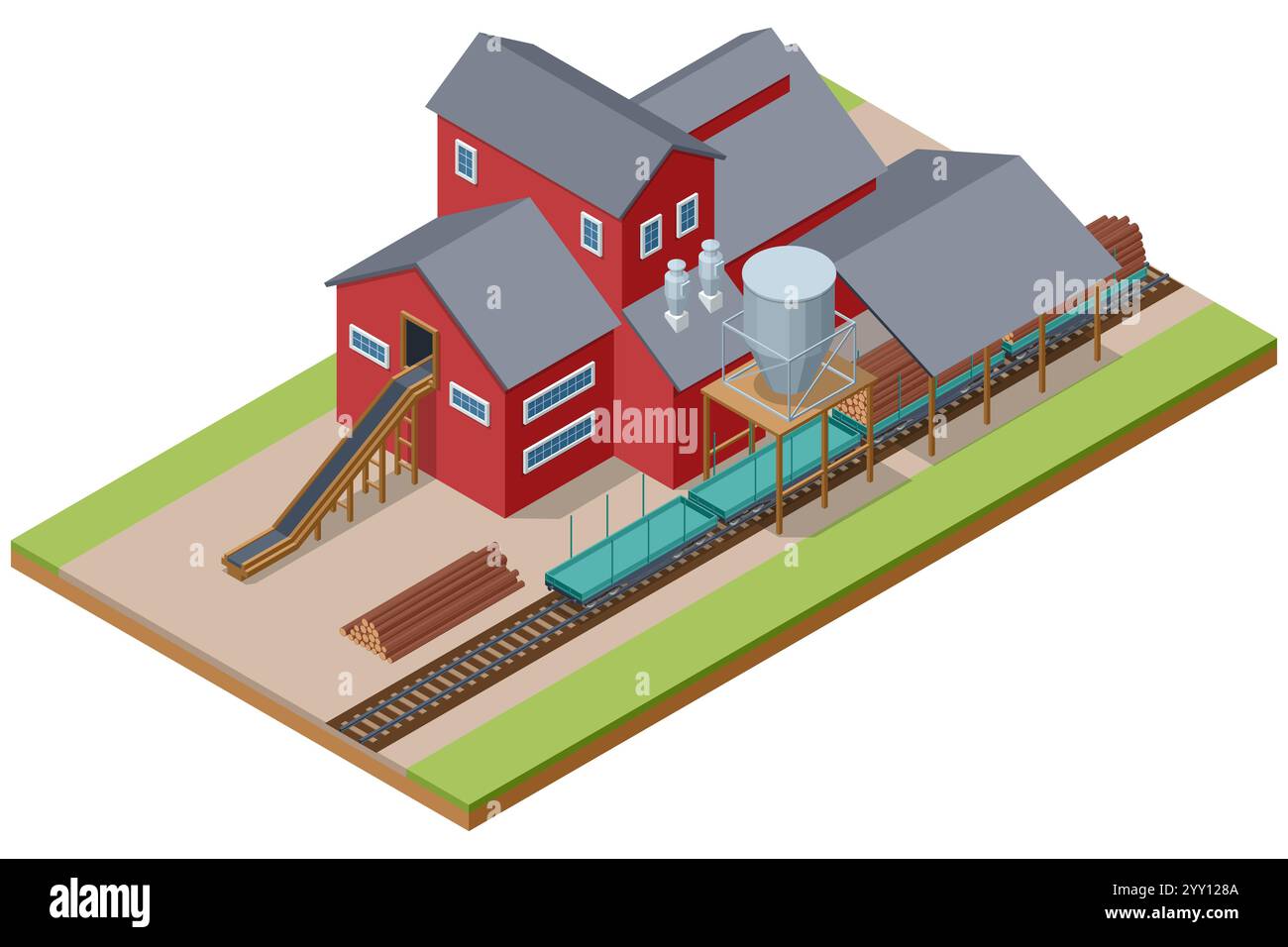 Timber rail building Stock Vector Images - Alamy