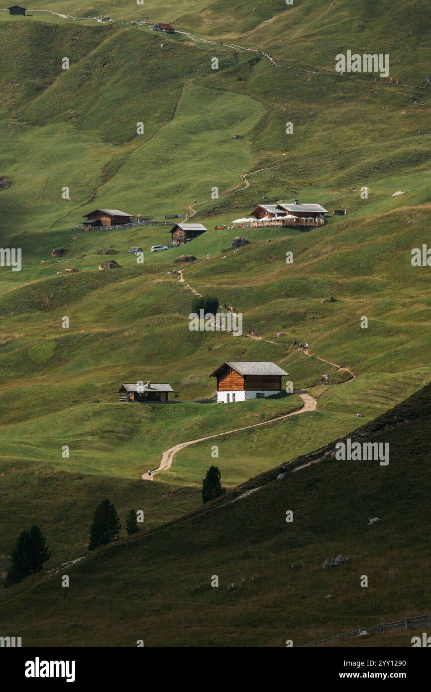 Experience the breathtaking scenic view of alpine farms nestled amidst ...