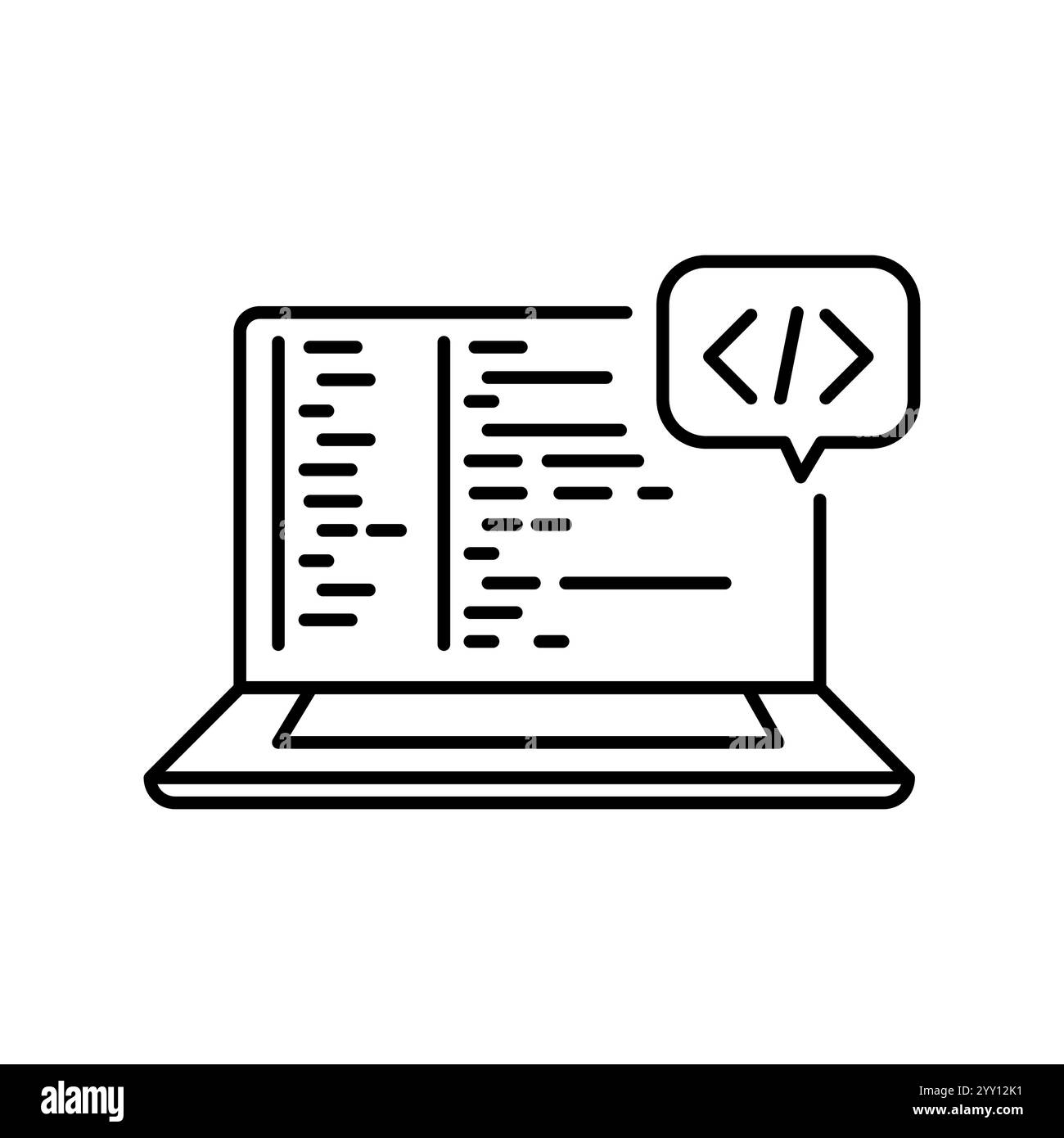 Programming Black Line Icon Vector Isolated Element Editable Stroke Stock Vector Image And Art