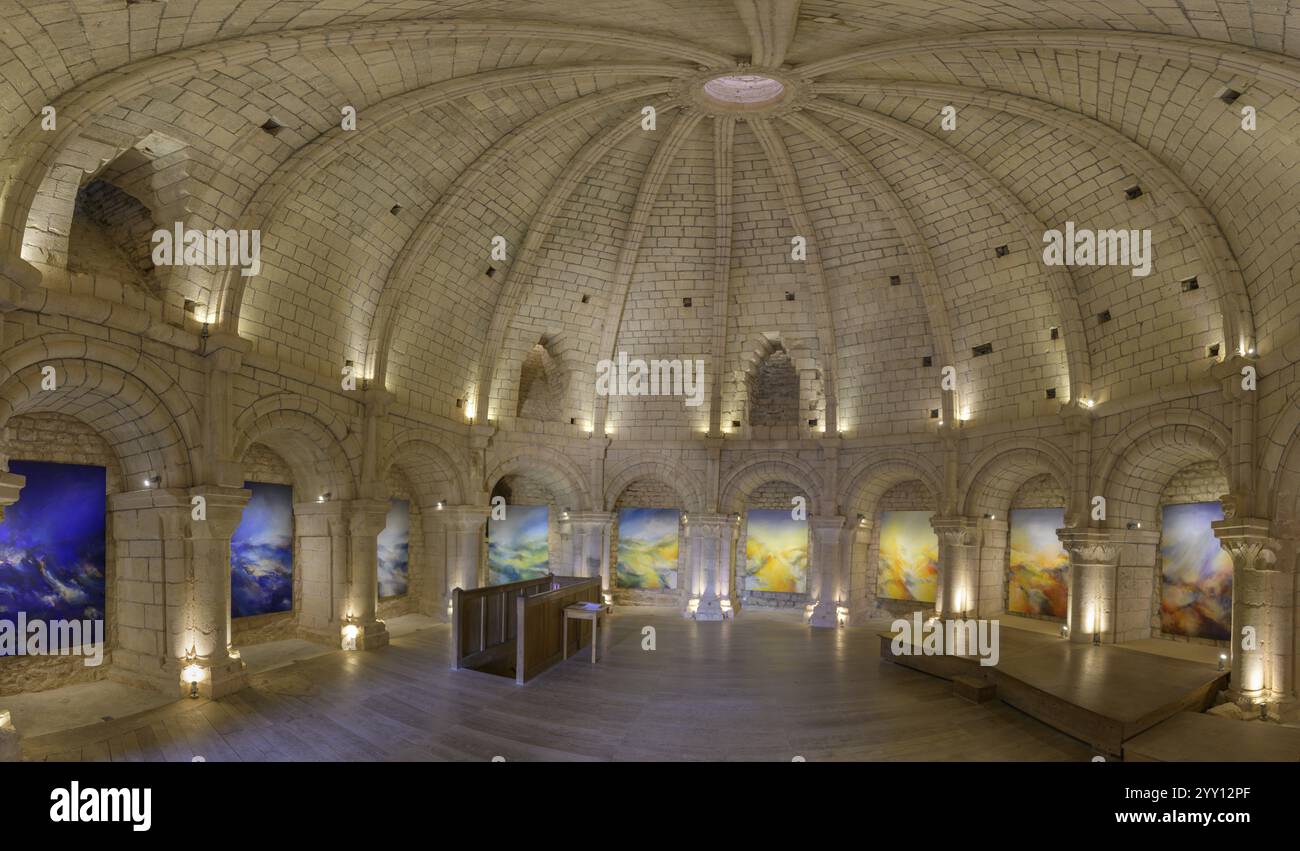 Interior view of the rotunda or castle tower (donjon) from the 12th ...