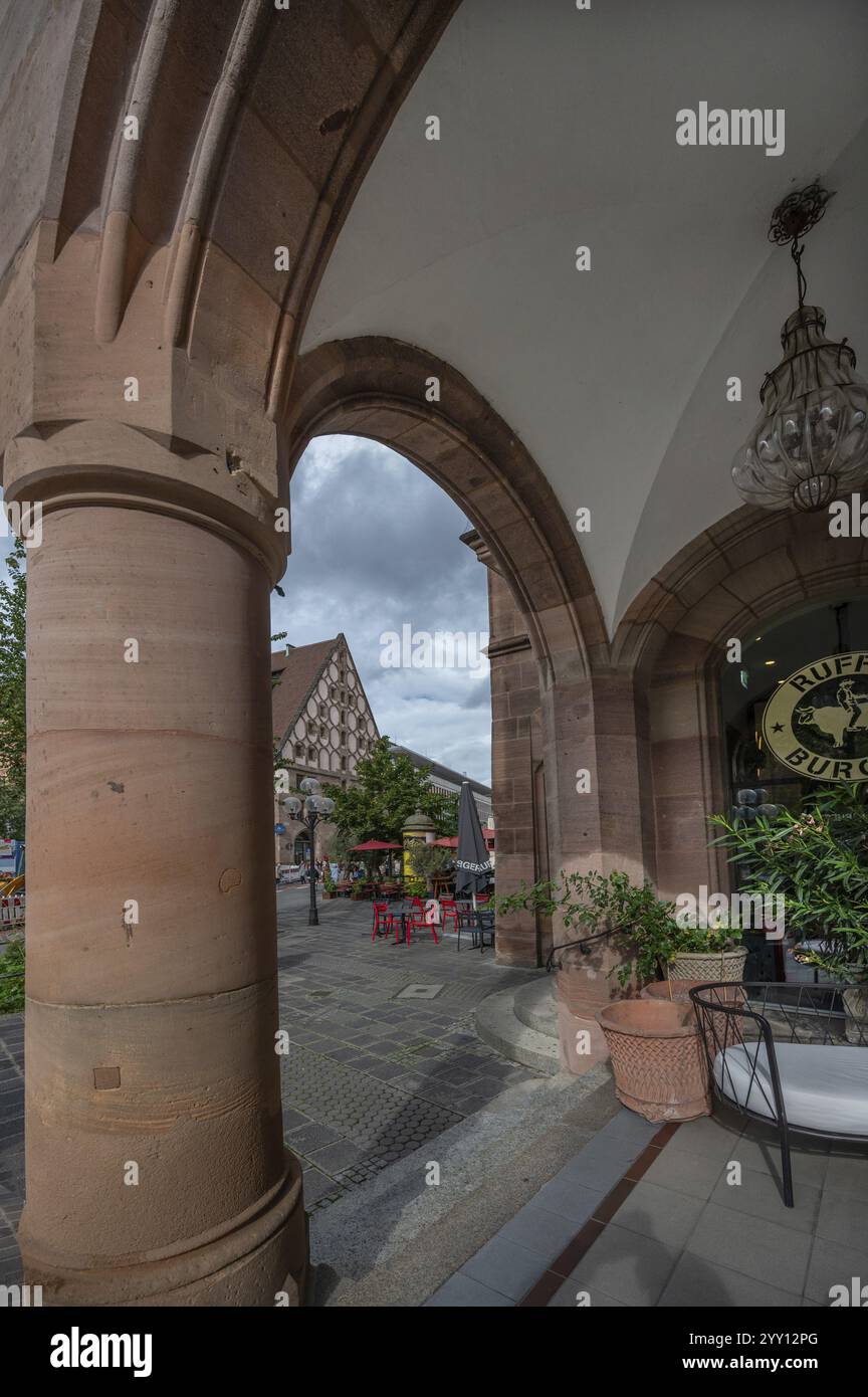 View from the Hotel deutscher Kaiser to the medieval toll hall, built ...