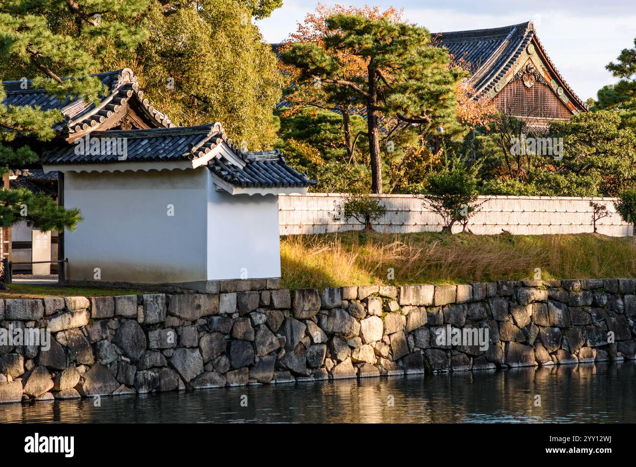 Inner walls and moat of the old Japanese Tokugawa Shogun residence of ...