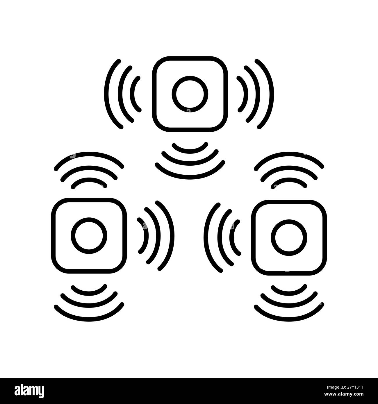 Sensors black line icon. Vector isolated element. Editable stroke Stock ...