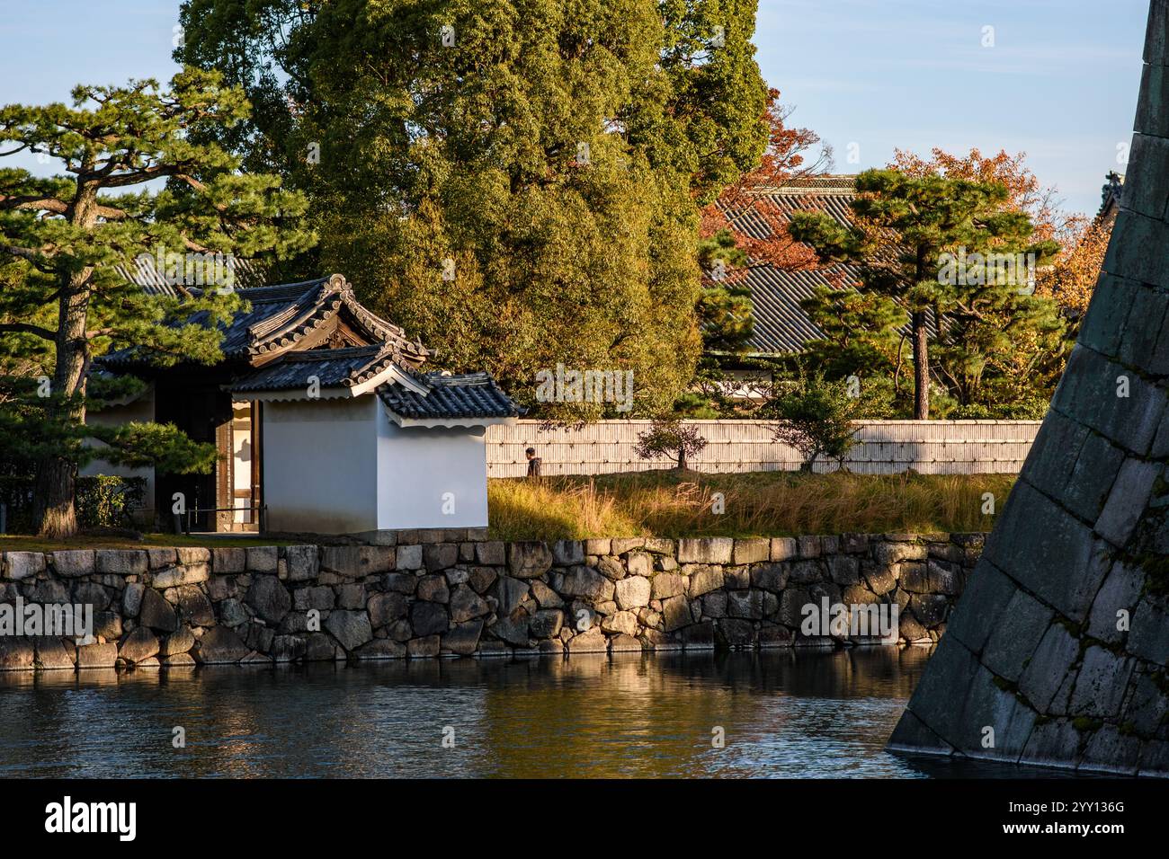 Inner walls and moat of the old Japanese Tokugawa Shogun residence of ...