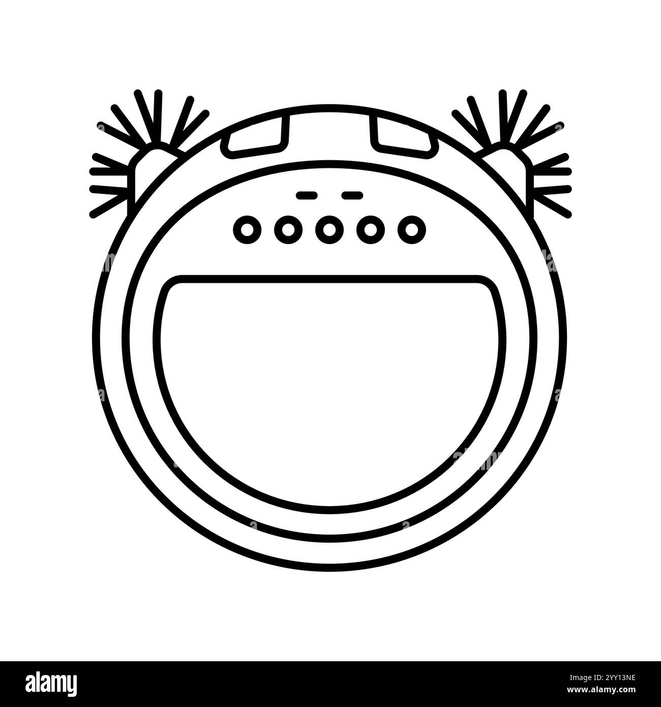 Vacuum Robot black line icon. Vector isolated element. Editable stroke Stock Vector Image & Art ...