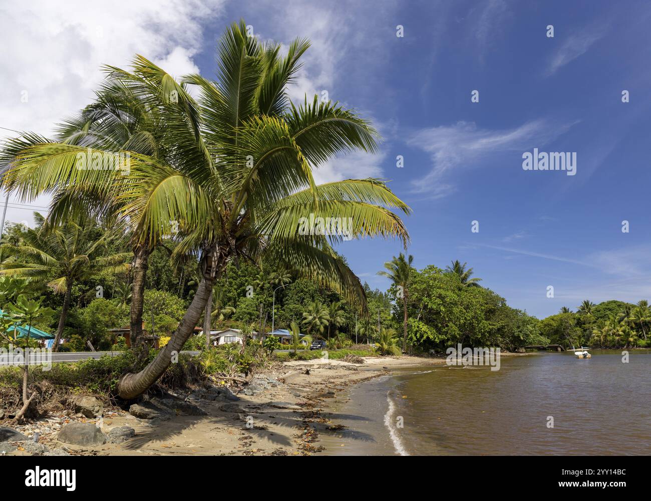 Pacific Harbor sandy beaches on Queens Road, Pacific Harbor Village ...