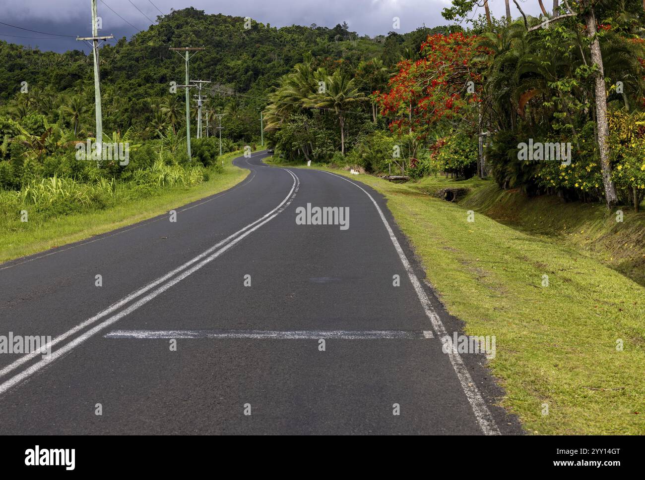 Namatakula Village, street scene, Viti Levu Island, Fiji, Oceania Stock ...