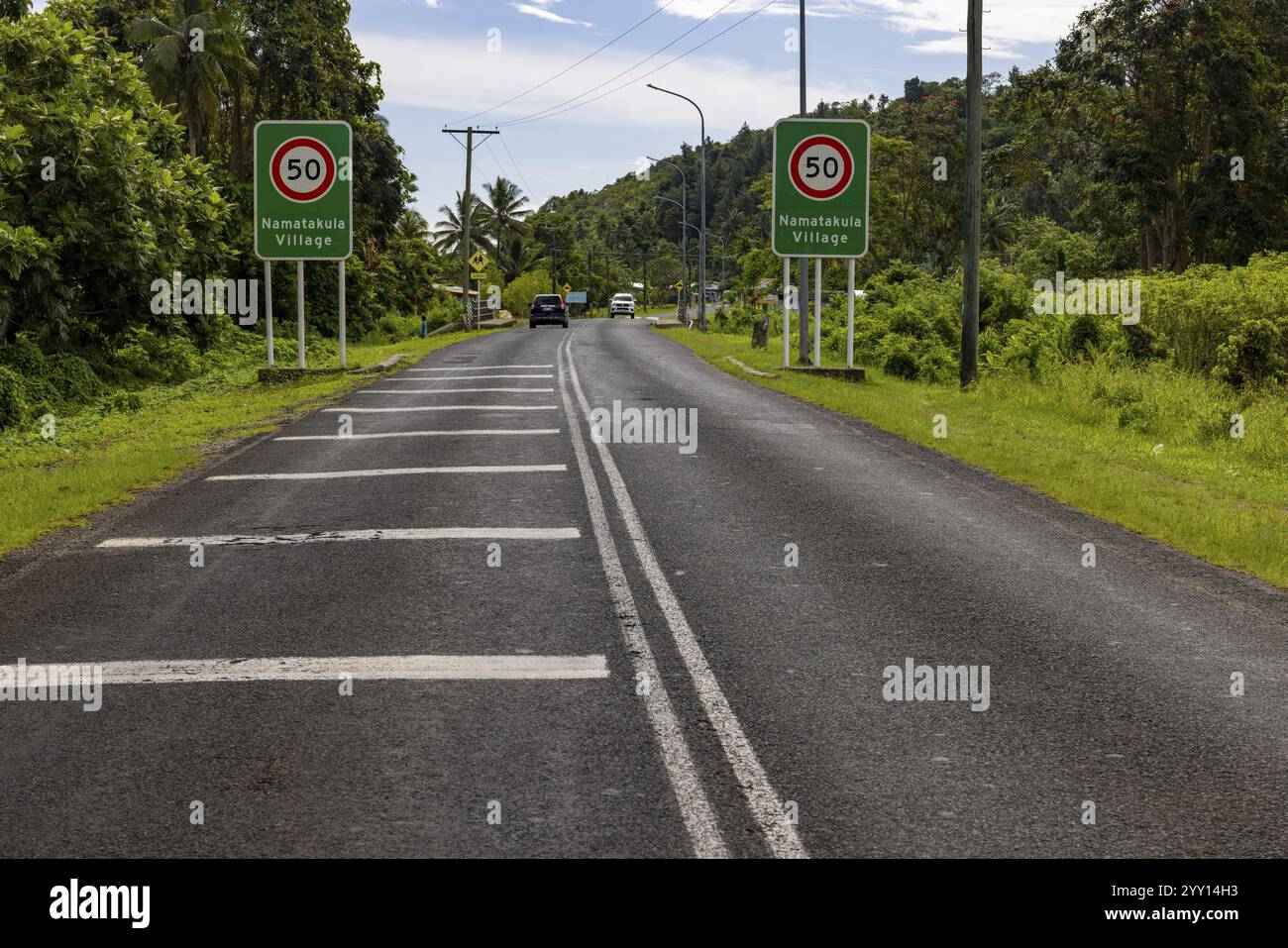 Namatakula Village, street scene, Viti Levu Island, Fiji, Oceania Stock ...