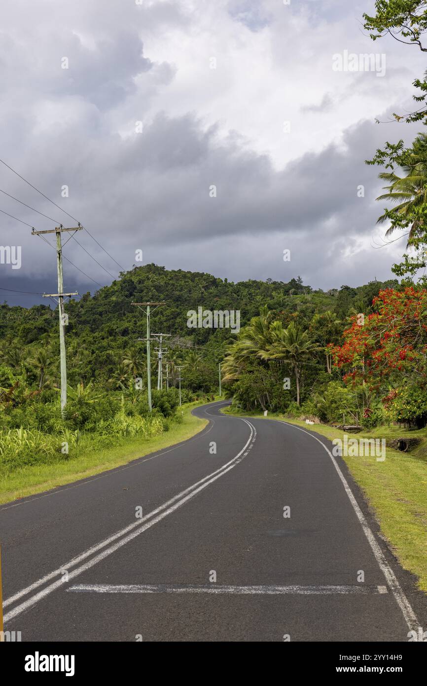 Namatakula Village, street scene, Viti Levu Island, Fiji, Oceania Stock ...