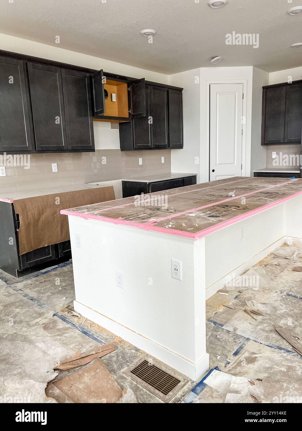 Kitchen in Progress of New Home Construction Stock Photo - Alamy