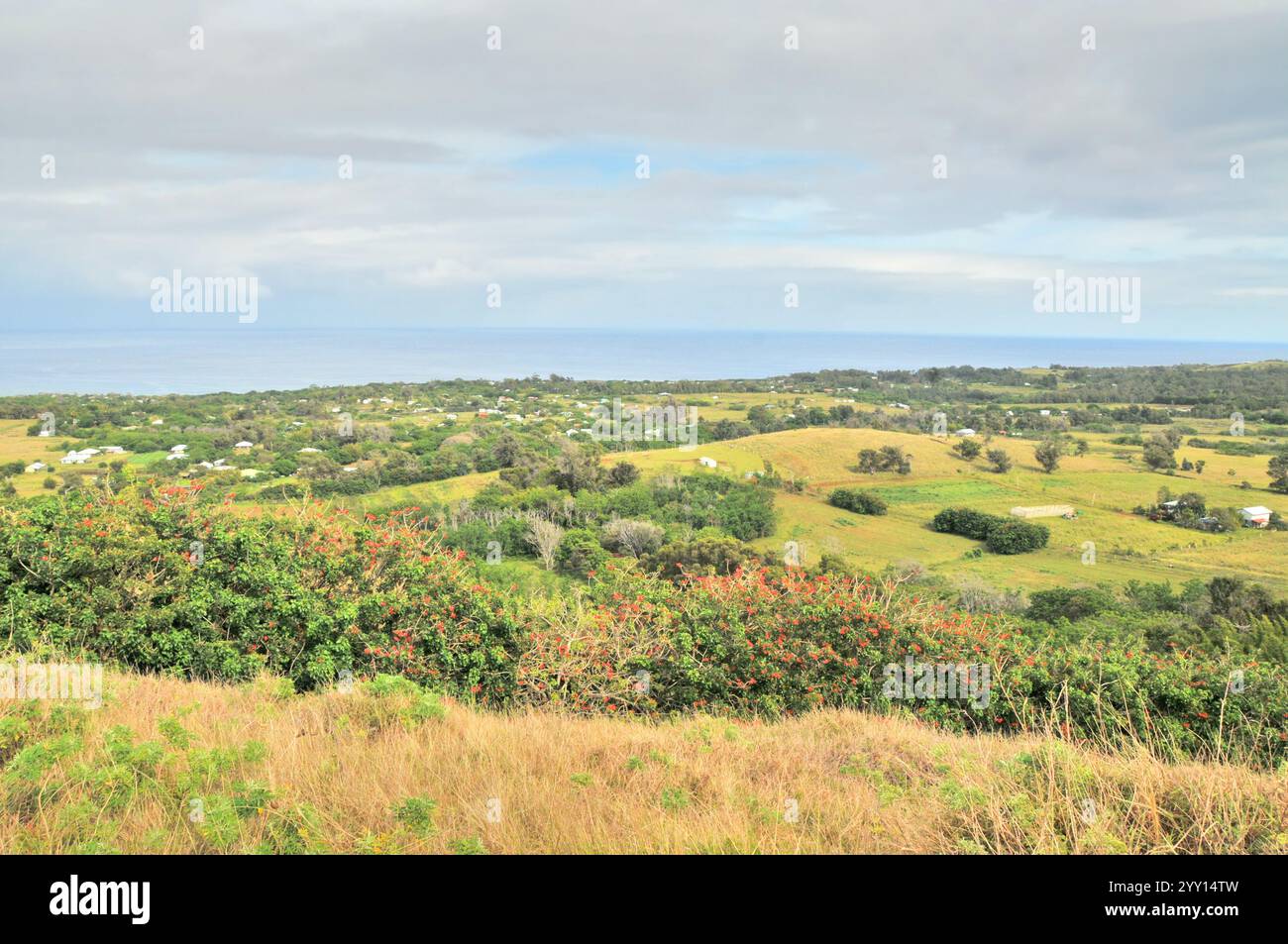 Hanga Roa main town, harbour and seat of Easter Island, a municipality ...