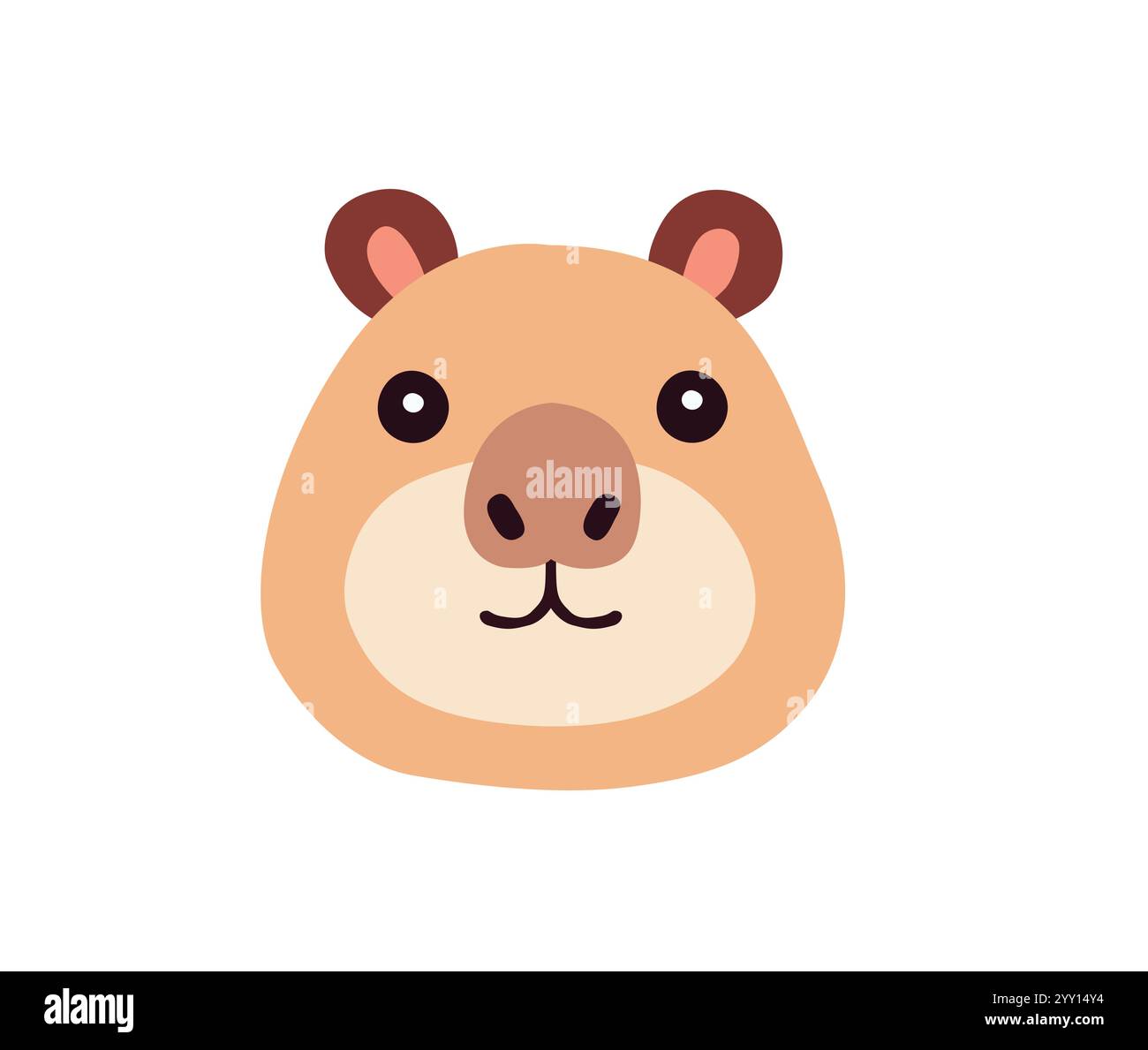 Simple Capybara Face Illustration on white Stock Vector Image & Art - Alamy