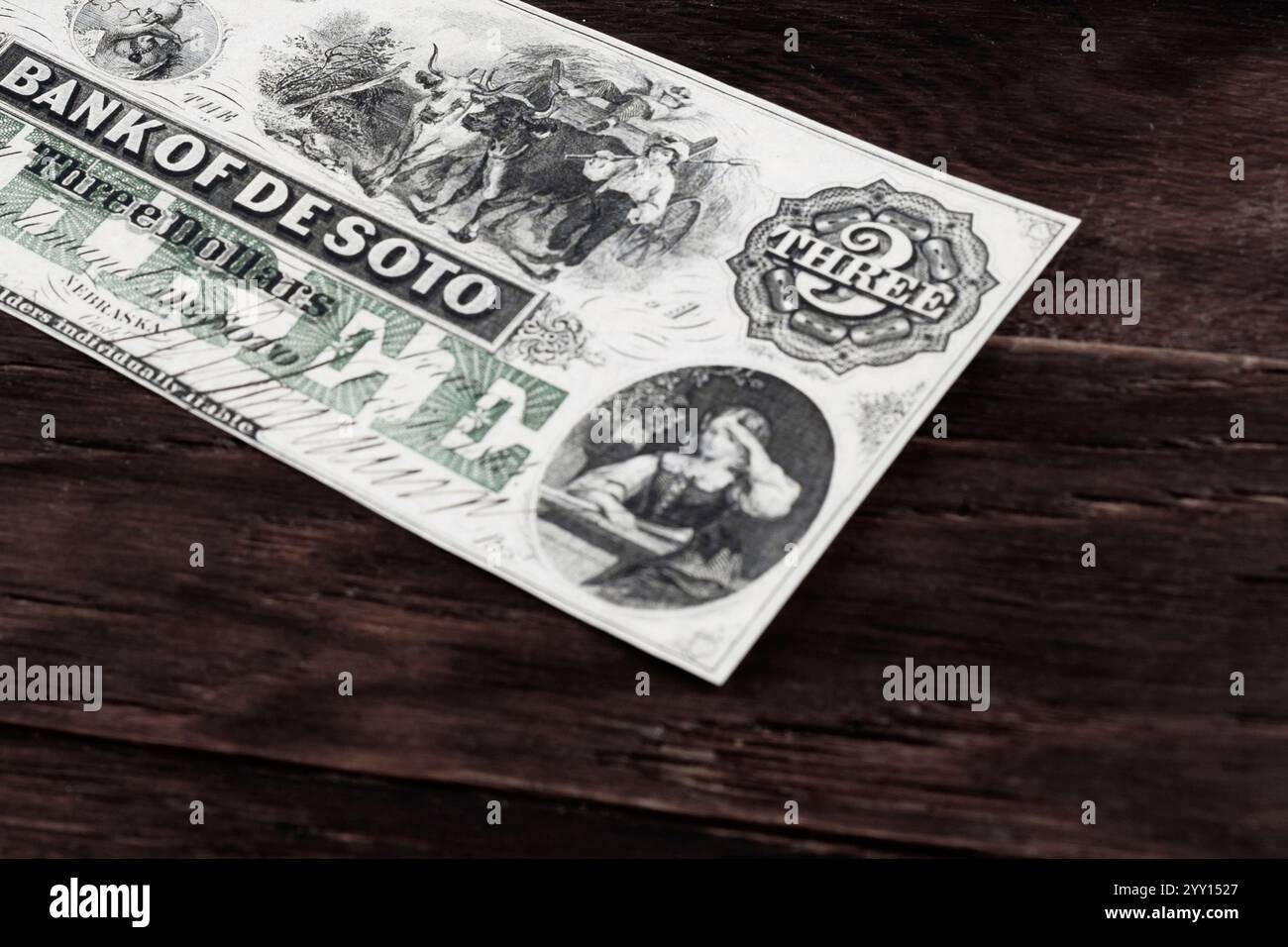 Old west greenback US dollar paper money on wooden background Stock ...