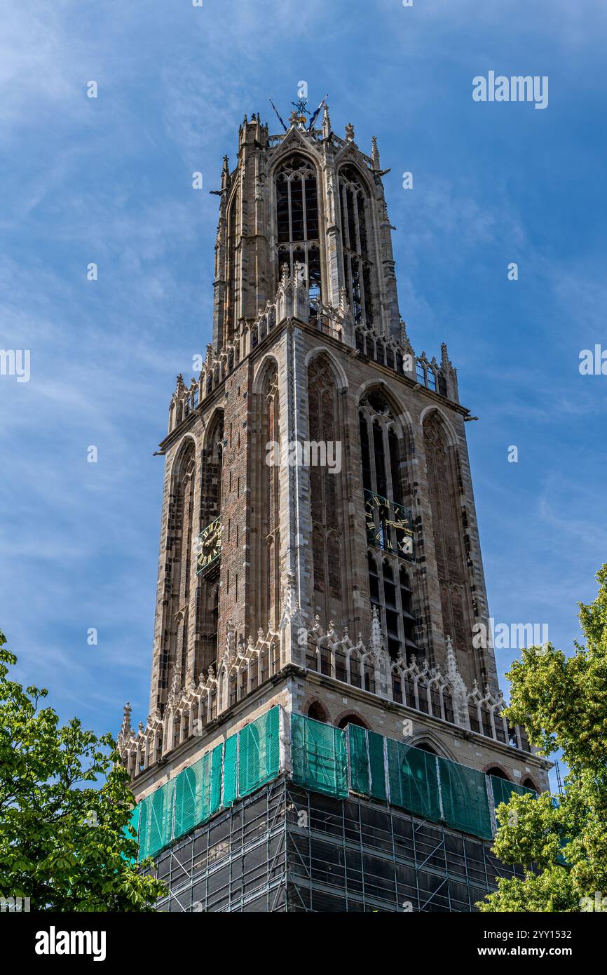 The Dom tower being slowly revealed from scaffolding after a extensive ...