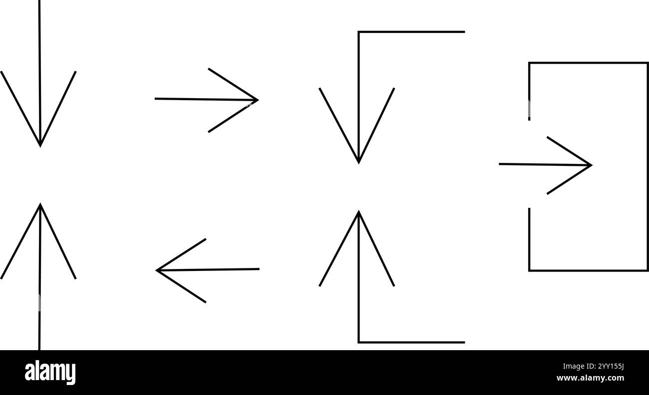 Black Arrow Symbols and Directions Stock Vector Image & Art - Alamy